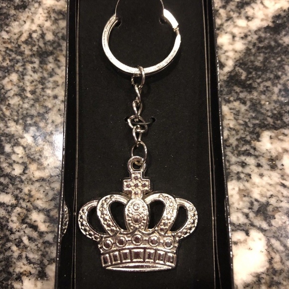 Accessories | Nib Silver Crown Keychain Black Velvet Lined Box | Poshmark
